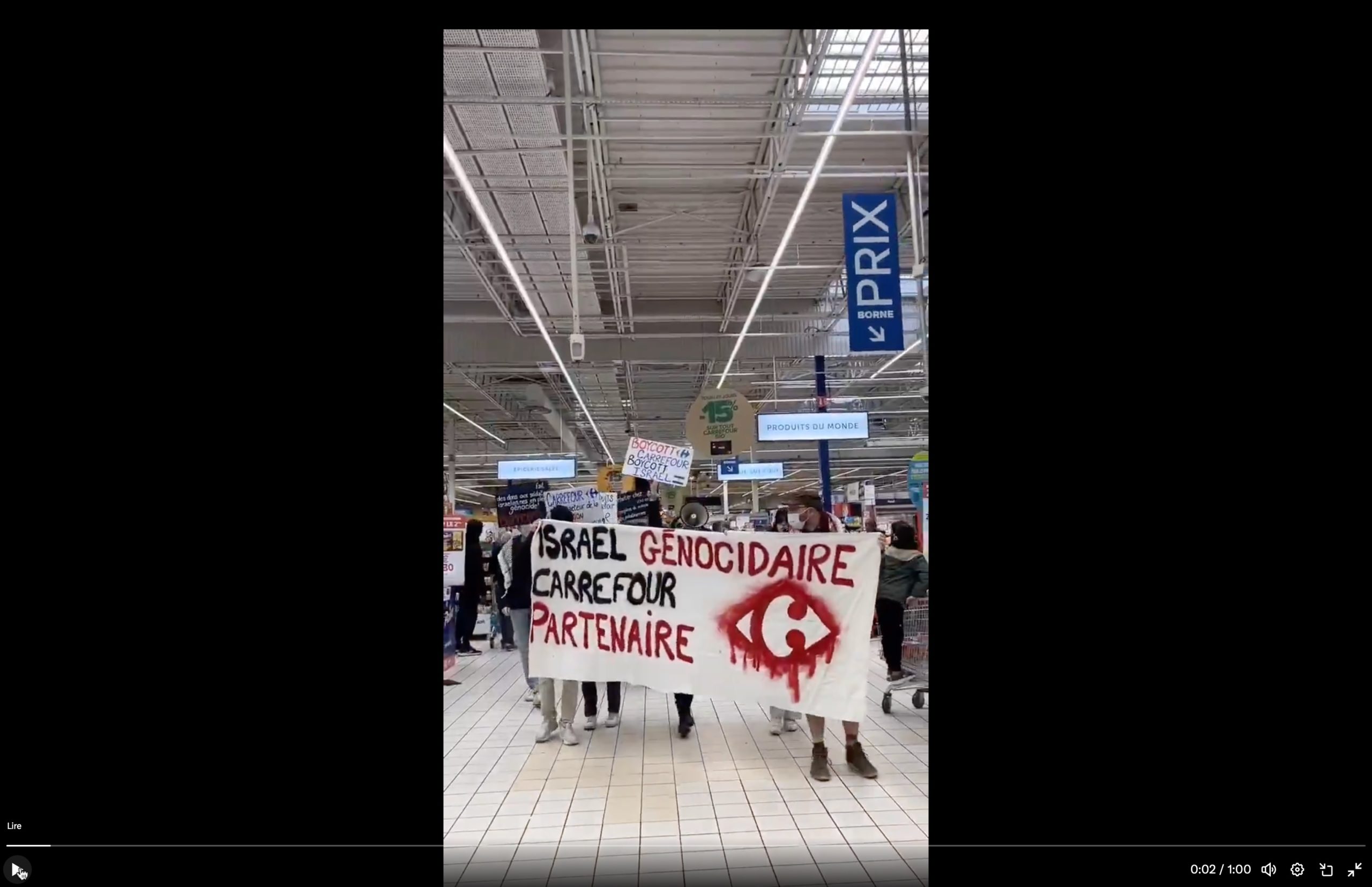 Boycott Carrefour : à Lyon (vidéo) – CAPJPO EuroPalestine