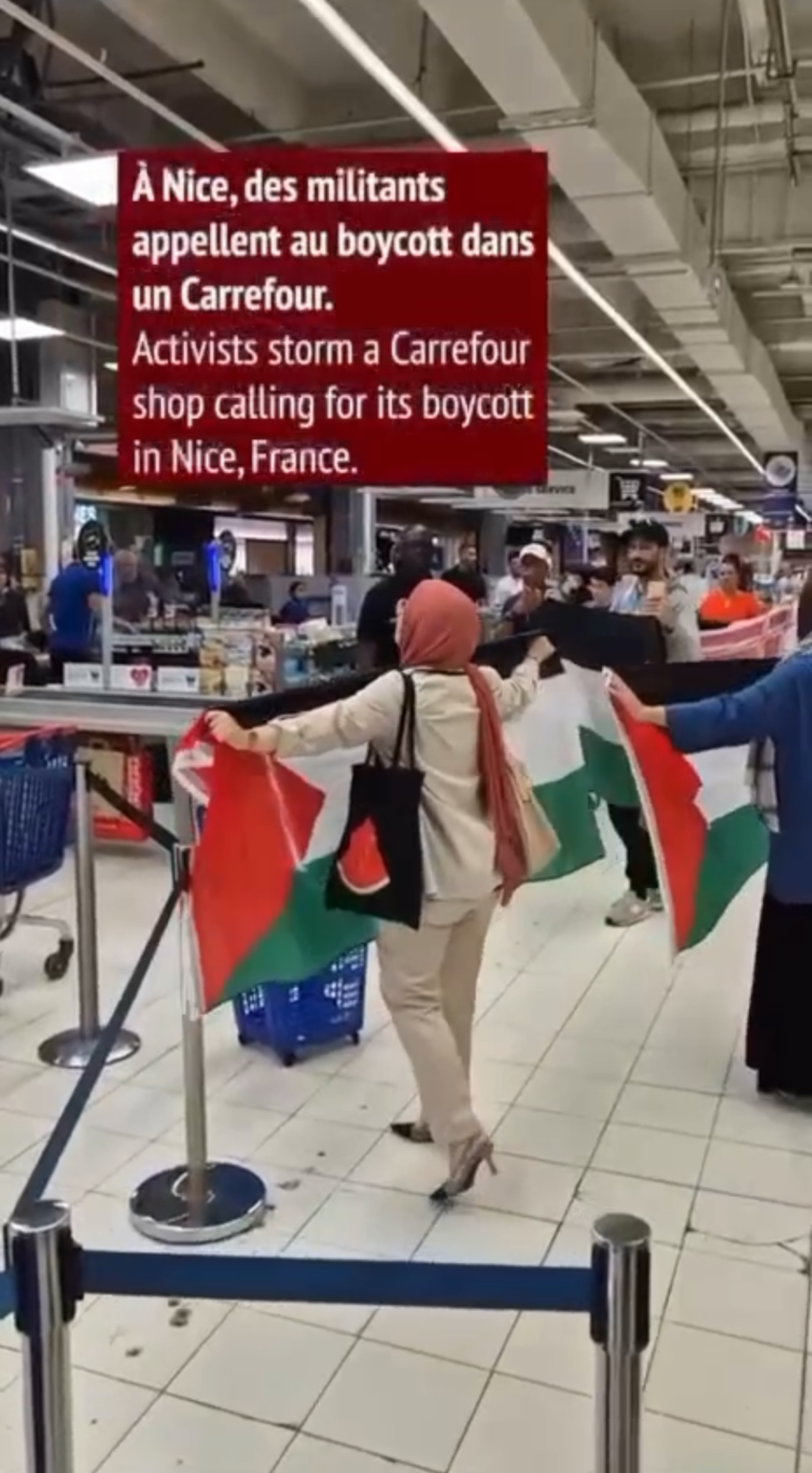 Action boycott Carrefour à NIce – CAPJPO EuroPalestine